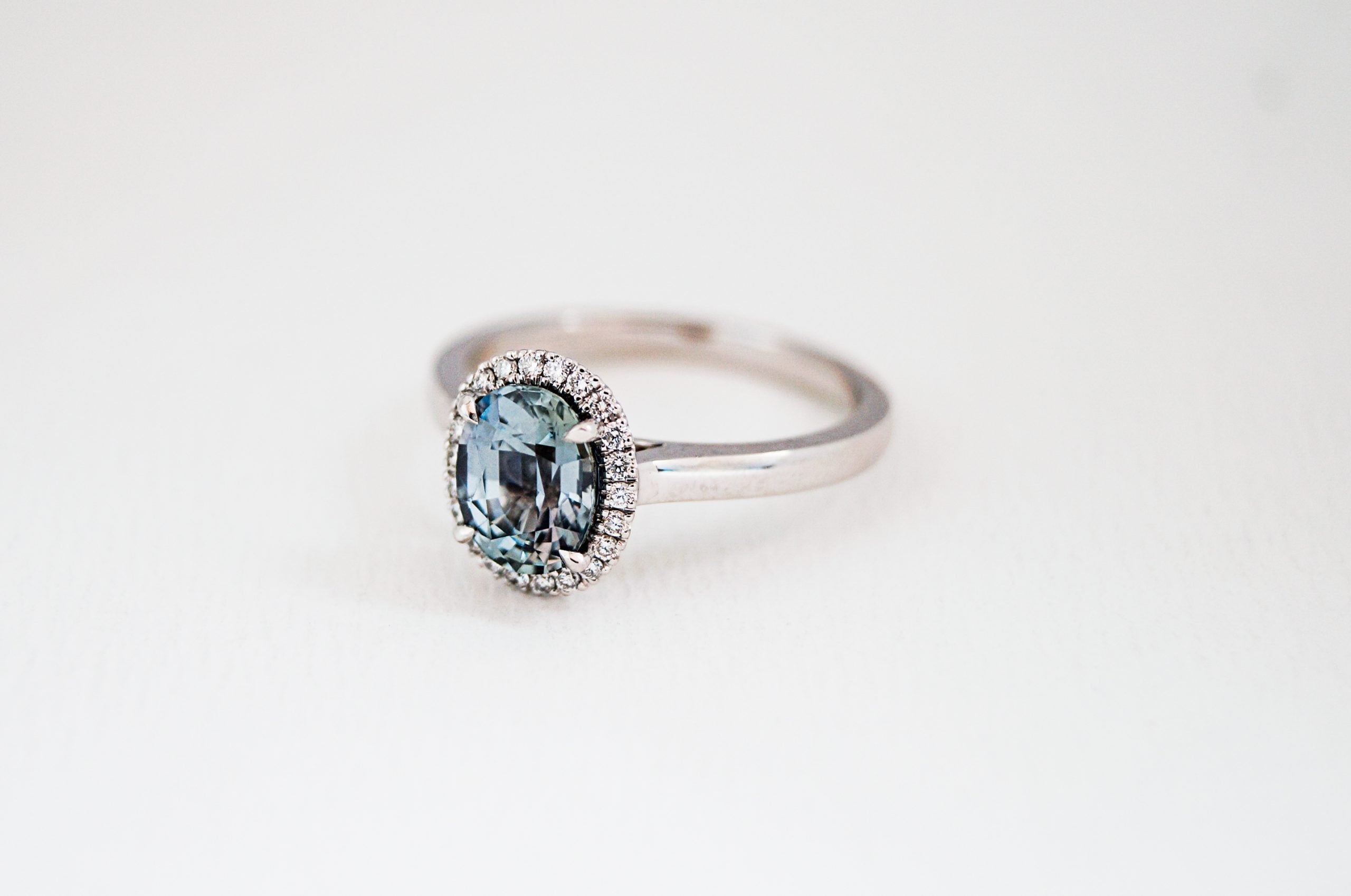 Oval Sapphire Halo Ring | Claudia Jewellers