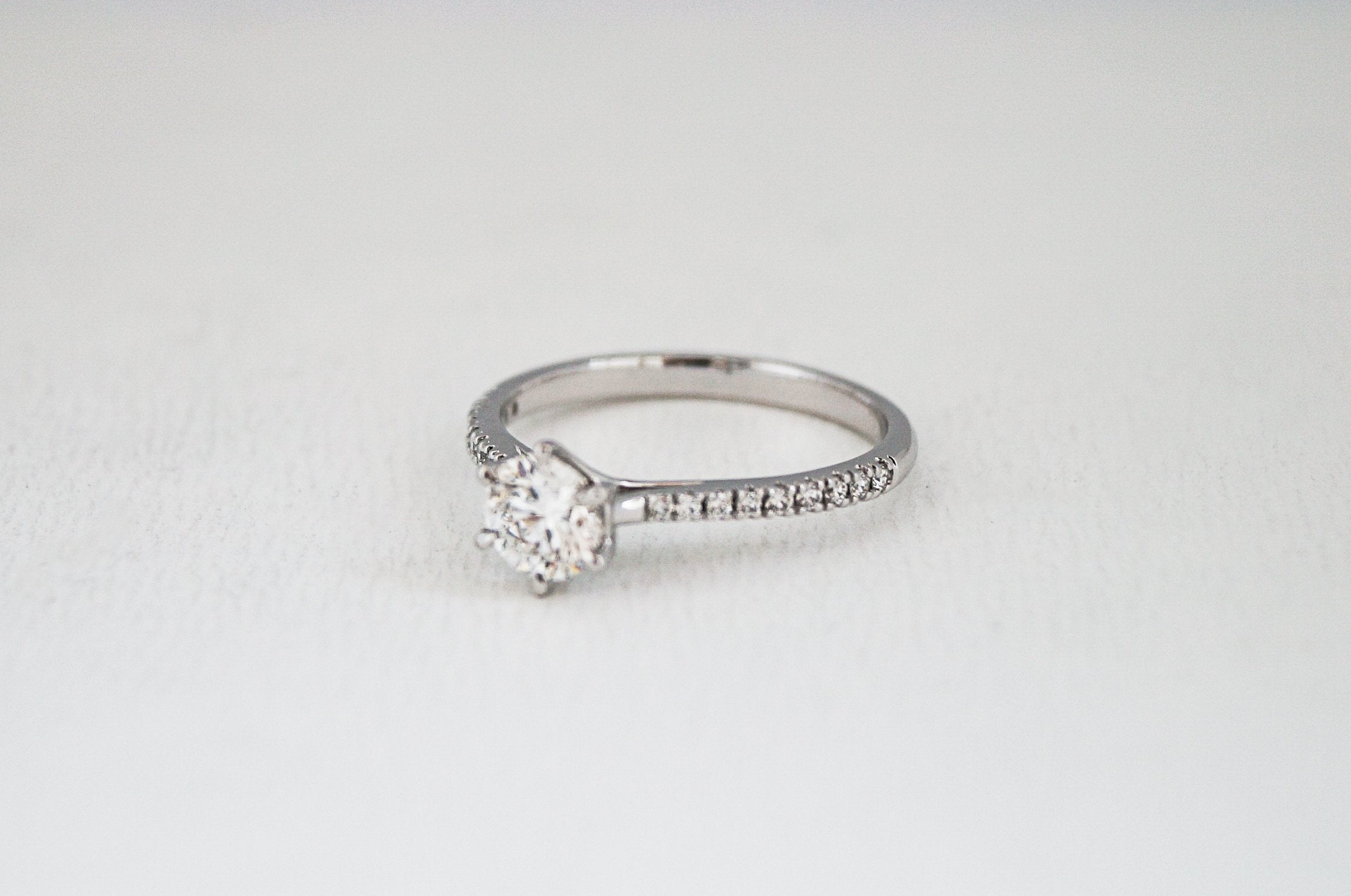 White Gold Diamond Solitaire Ring | Claudia Jewellers